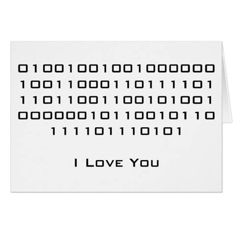 i love you in binary code card zazzle