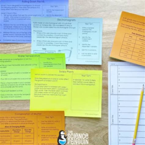 Scientific Method Task Cards Science Experiments Variables Investigations