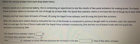 Answered Select The Correct Answer From Each Drop Down Menu Marjory
