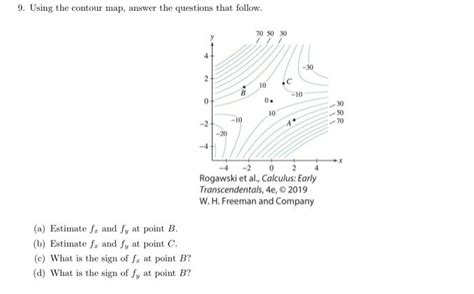 Solved Using The Contour Map Answer The Questions That Chegg