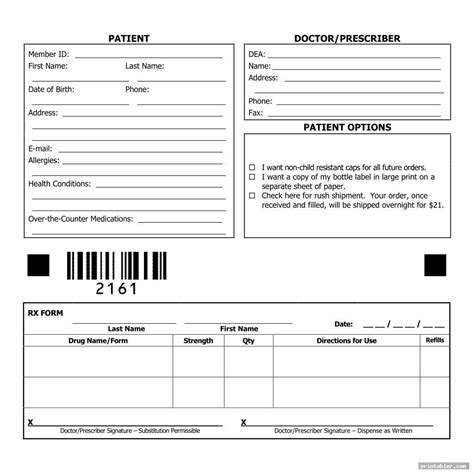 Printable Blank Order Forms