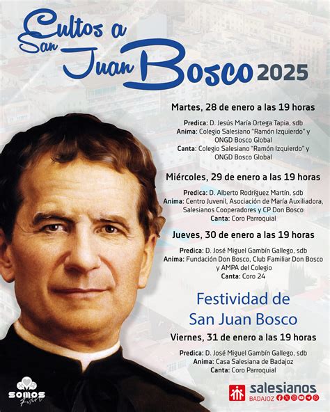 Cultos En Honor A San Juan Bosco 2025 Salesianos Badajoz