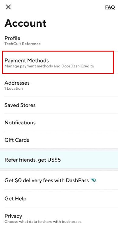 How Do I Remove Payment Method From Doordash Account Techcult