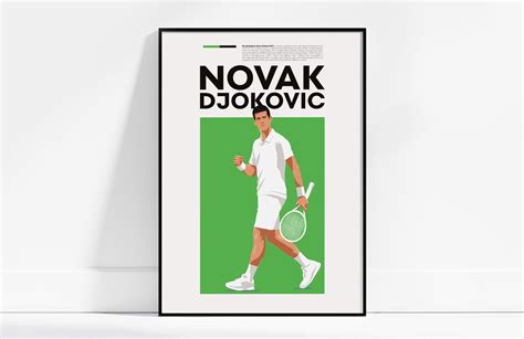 Poster Novak Djokovic Tennista Disegno