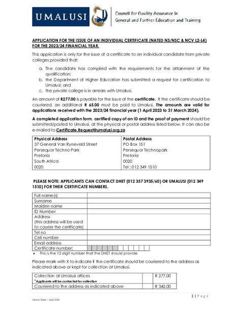 Fillable Online Application For The Issue Of An Individual Certificate