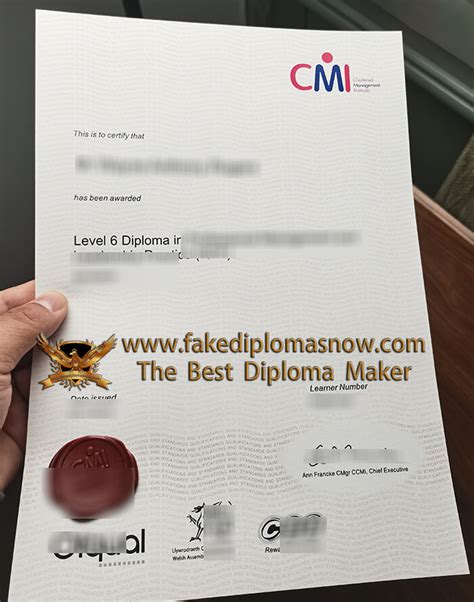 How Long To Get A Fake Cmi Level 6 Diploma Online