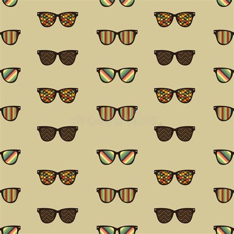 Hipster Glasses Seamless Pattern Stock Illustration Illustration Of