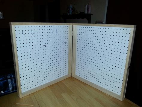 Portable Pegboard Display Case 4x2 Lockable And Hinged