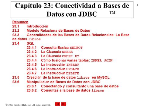 Capítulo 23 Conectividad A Bases De Datos Con Jdbc Ppt Download