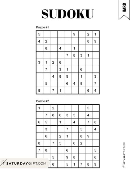 72 Free Printable Sudoku Puzzles Saturdayt