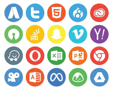 20 Social Media Icon Pack Including Search Video Open Source Vimeo