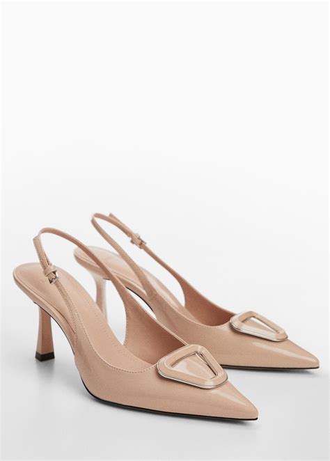 Patent Leather Effect Slingback Shoes Woman Mango Usa