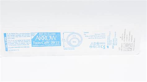Arrow Iv 01100 Twin Cath 2022 Multiple Lumen Peripheral Cath 18ga X