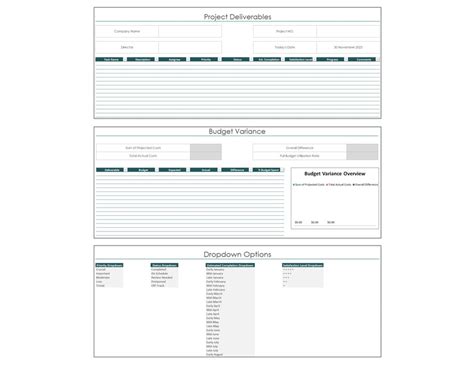 Deliverables Template Action Item Template Project Task Tracker Instant Download