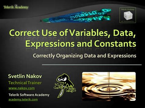 5 Using Variables Data Expressions And Constants Ppt