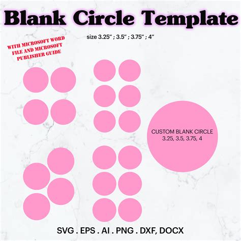 Blank Circle Label Template SVG Blank Circle Sizes And Personalized Round
