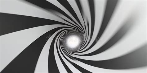 Abstract Black And White Swirling Tunnel Psychedelic Vortex Optical