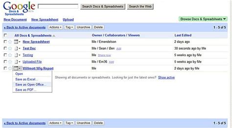 Google Docs And Spreadsheets