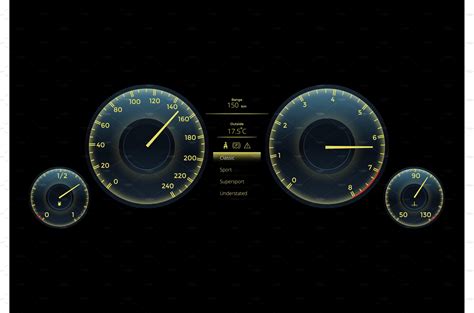 realistic car dashboard graphic objects ~ creative market