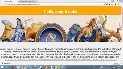 collapsing header html and css youtube