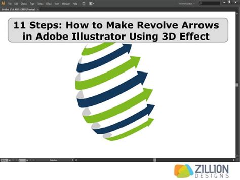 11 Steps How To Make Revolve Arrows In Adobe Illustrator Using 3d