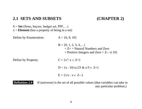 Pdf 21 Sets And Subsets Chapter 22 Definition 21 If All