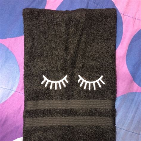 Embroidered Eyelash Makeup Towel Black Makeup Towel Makeup Remover