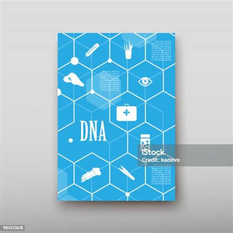 Dna 추상적인 기하학적 배경 A 4에서 레이아웃 설정 기술 브로셔 전단지 디자인 서식 파일 벡터 그림자 Dna에 대한 스톡