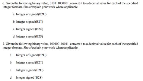 Solved Given The Following Binary Value 010111000101