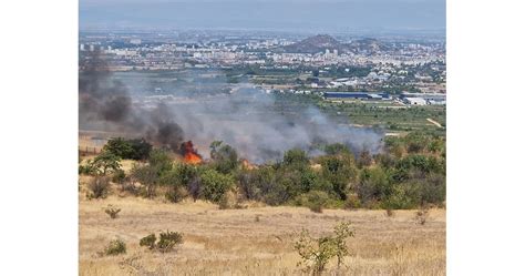 Пламнаха сухи треви и храсти между Марково и Пловдив пожарни гасят Снимки