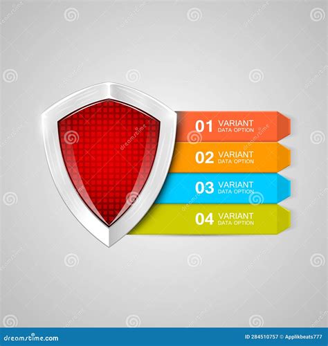 Infographics Shield Protection Concept Stock Vector Illustration Of Shield White 284510757