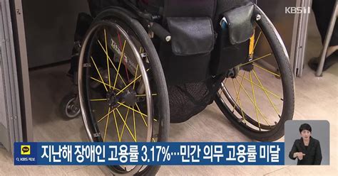 지난해 장애인 고용률 317민간 의무 고용률 미달