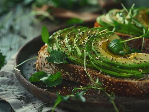 Premium Photo Crispy Avocado Toast Beautiful Breakfast Service