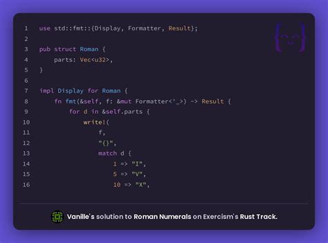 Vanille S Solution For Roman Numerals In Rust On Exercism