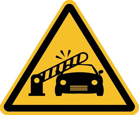 Car Barrier Warning Icon Beware Barrier Closes Automatically Sign Automatic Barriers Or Boom