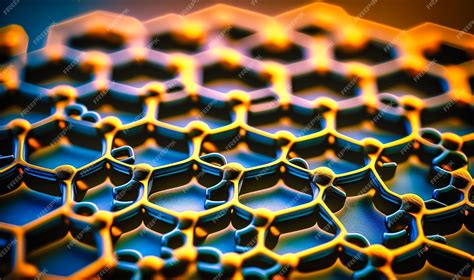 Premium Photo A Closeup Of Graphenes Distinctive Honeycomb Lattice