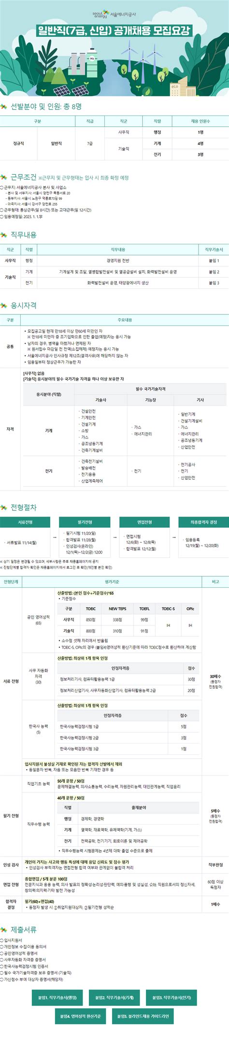 서울에너지공사 채용공고 일반직7급 신입 공개채용 모집공고행정 2022년 채용