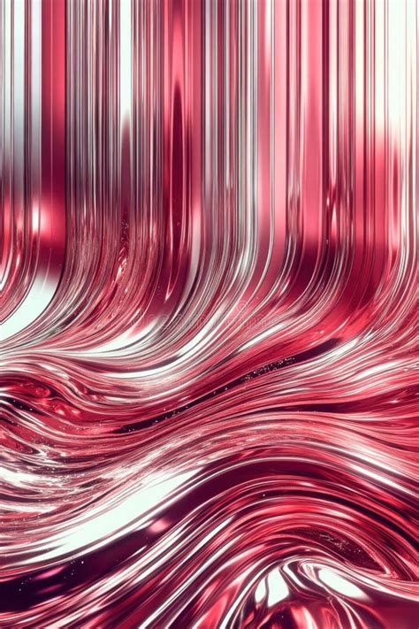 abstract metallic red and silver liquid flow reflective surface with