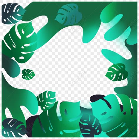 녹색 그라디언트 추상 평면 효과 잎 테두리 일러스트삽화민트 색 Png 일러스트 무료 다운로드 Lovepik