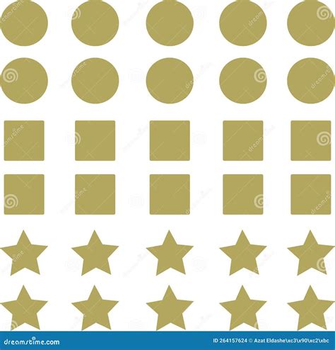 Set Isolated Shapes Circles Squares Asterisks Yellow Stock Vector