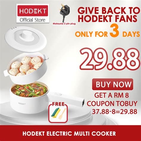 Hodekt Multi Cooker Multifunction Electric Cooker With Steamer Ceramic