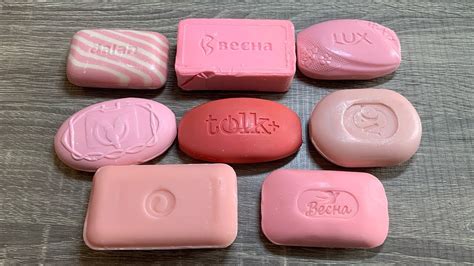 213 Cutting pink soap bars Режу розовое мыло ASMR soap No