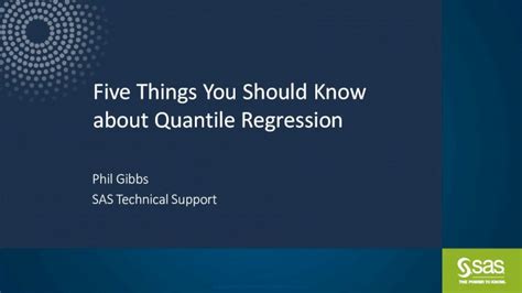 pdf five things you should know about quantile regression · fitting