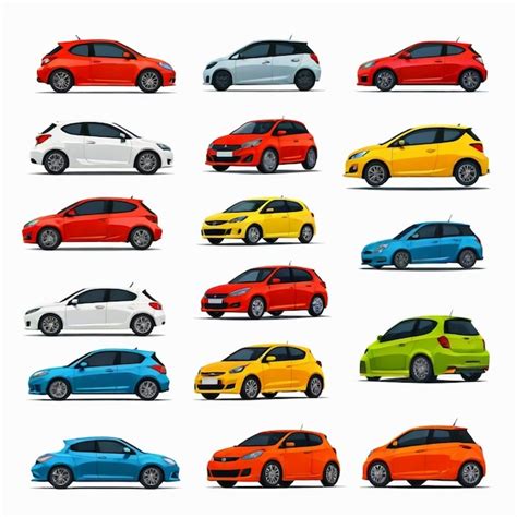 Hatchback Vector Set White Background Isolated A High Qua Premium Ai