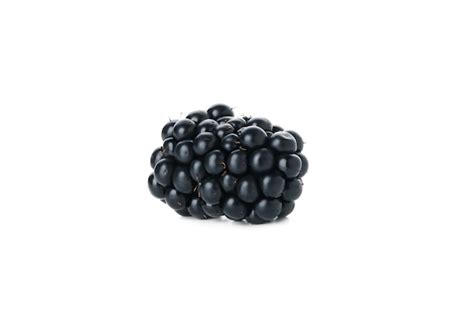 premium photo fresh single blackberry isolated on white background