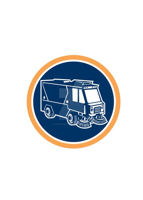 Street Cleaner Truck Circle Retro By Apatrimonio On Deviantart