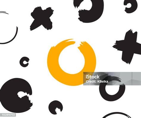 블랙과 오렌지 패턴 흰색에 X와 O 0에 대한 스톡 벡터 아트 및 기타 이미지 0 거친 검은색 Istock
