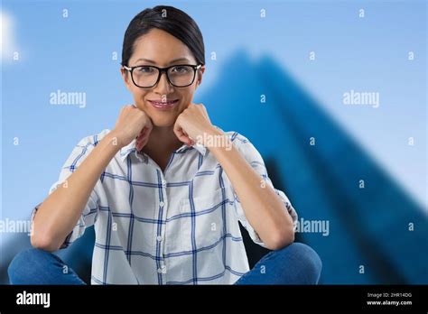 Composite Image Of Portrait Of African American Woman Smiling Against