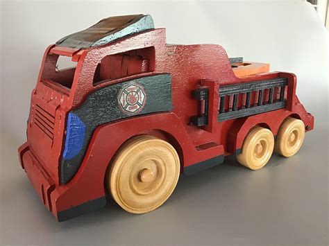 Wooden Toy Fire Truck
