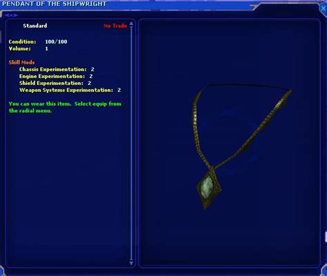 Pendant Of The Shipwright Star Wars Galaxies Restoration